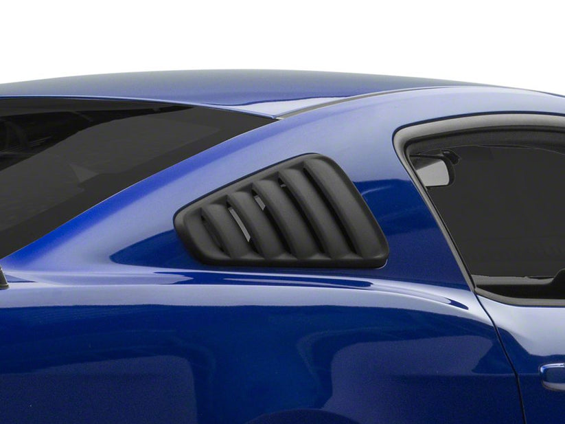 MMD Classic Quarter Window Louvers; Satin Black (10-14 Mustang Coupe ...